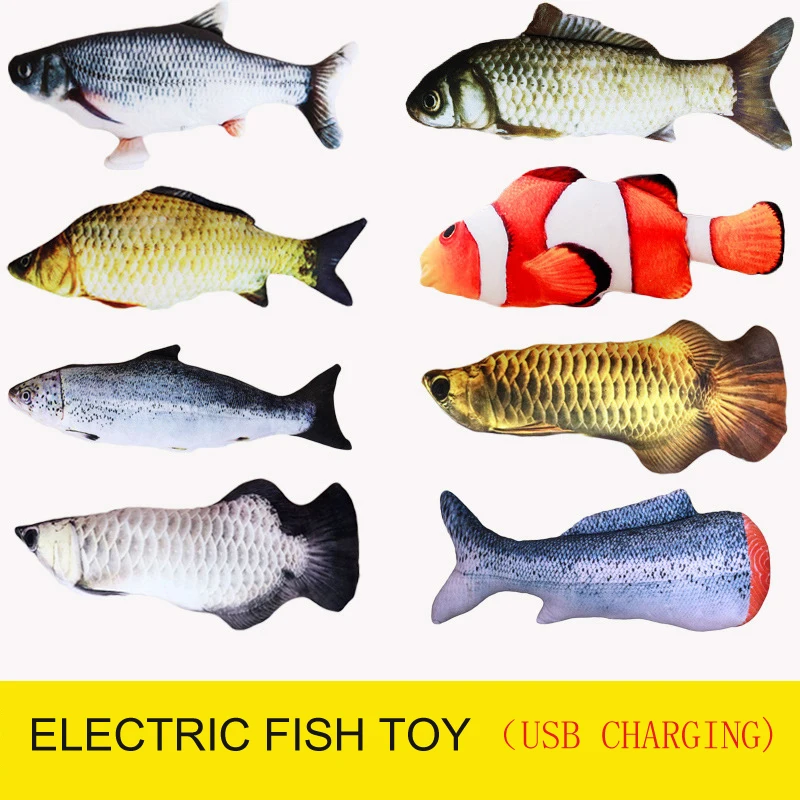 New And Hot ! Simulation 3d Electric Fish Toy Bouncing Fish Toy With Usb Charging For Children ...