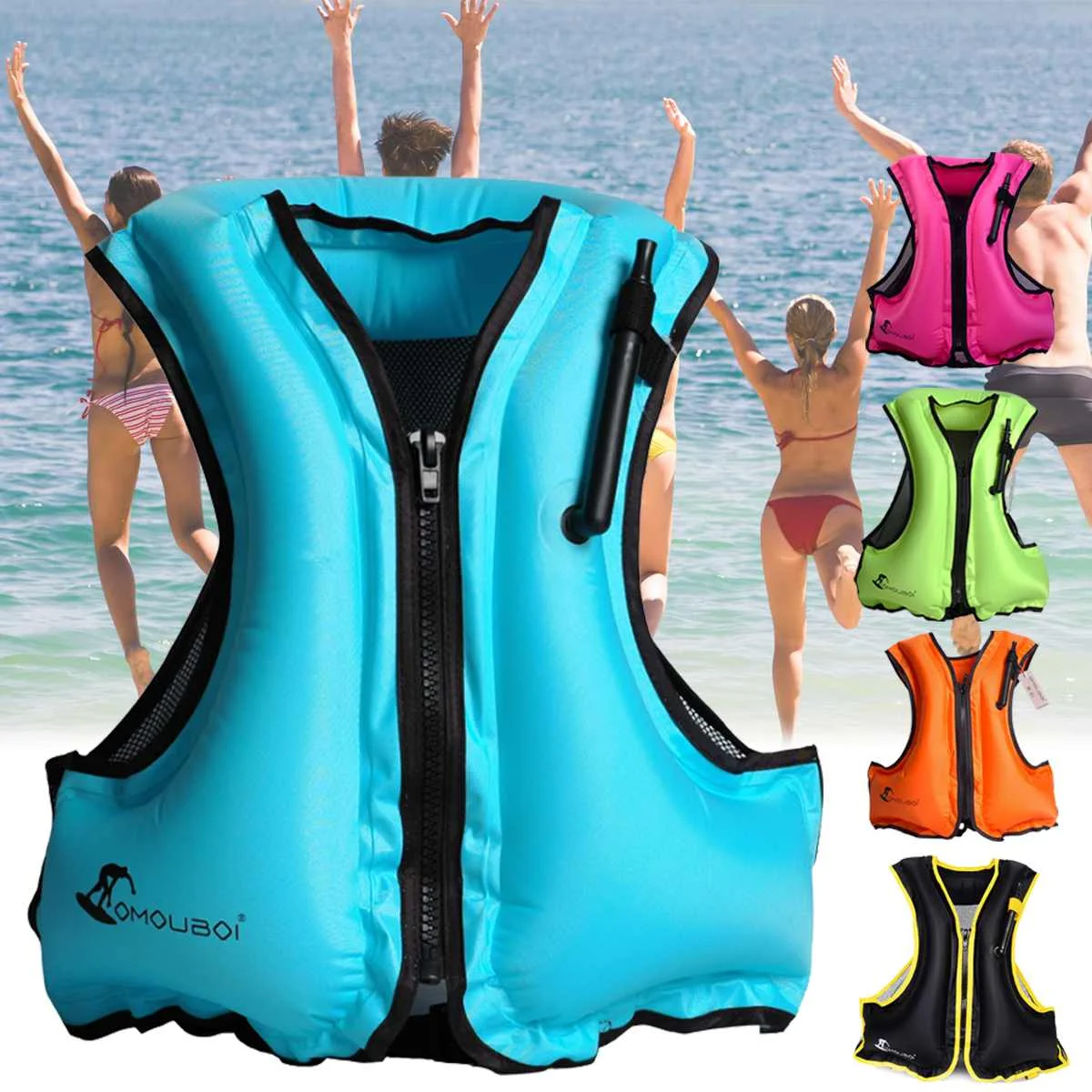 Life Vest Adult Inflatable Swim Vest Life Jacket Snorkeling Floating ...