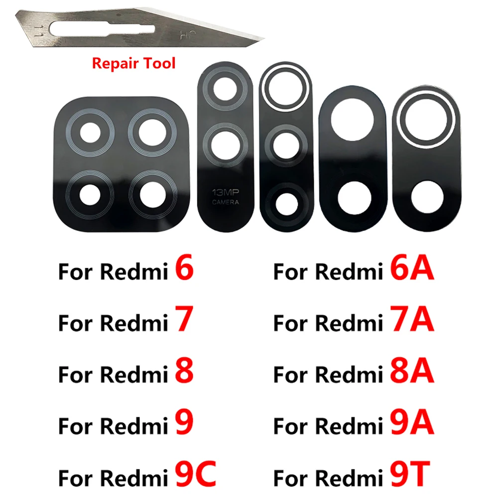 Rear Back Camera Glass Lens With Stickers For Redmi 10 5G 10C 10A 12C 7 ...
