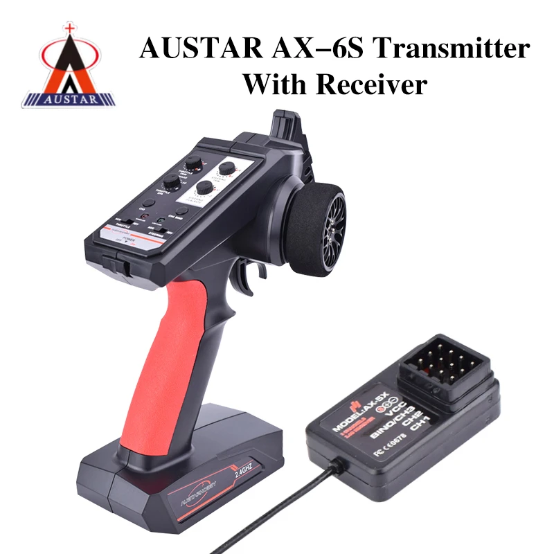 AUSTAR Radio Remote Control Transmitter with Receiver for RC Car AX6S 2 ...