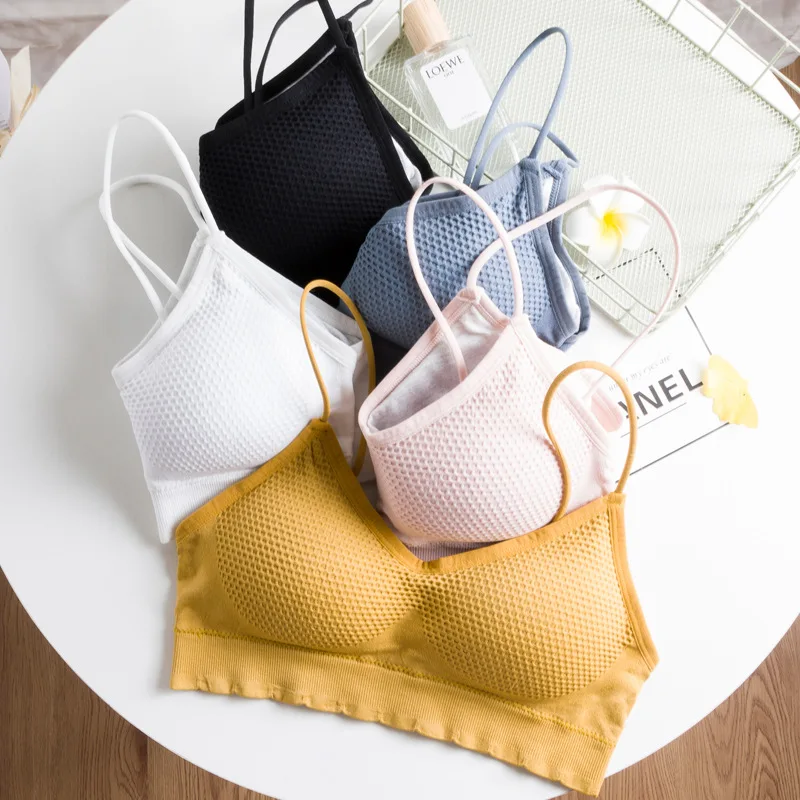 Women Sports Bra Seamless Wrap Chest Push Up Gather Tube Top Yoga Bras ...