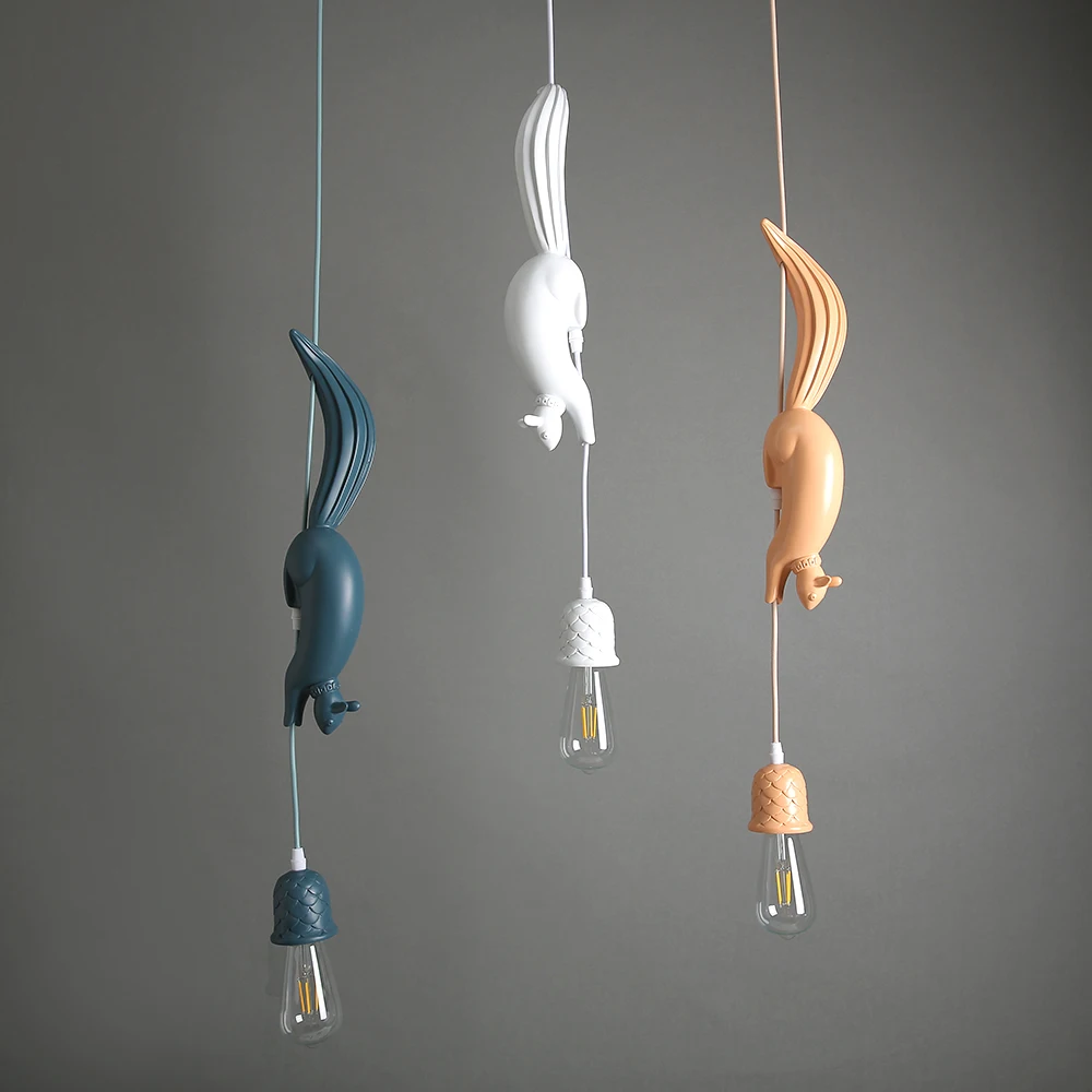 Hanglamp-Squirrel-Shape-Nordic-Resin-animal-Pendant-Light-LED-Indoor ...