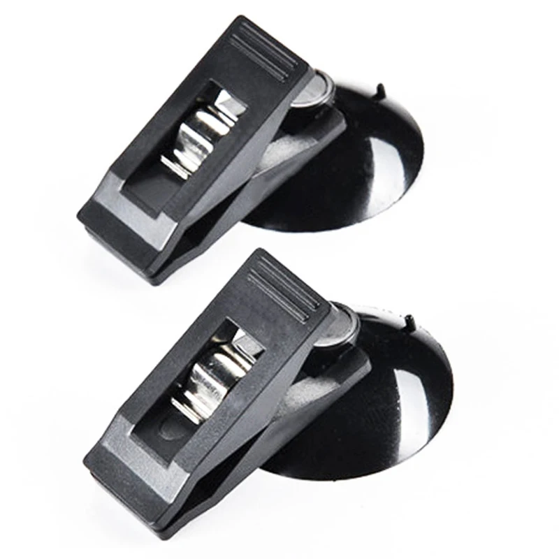 2pcs Car Interior Window Clip Mount Black Suction Cap Clip Plastic ...