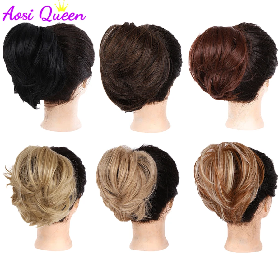 Q20-18T10--AS Chignon Synthétique, Faux Cheveux Naturels, Bande ...