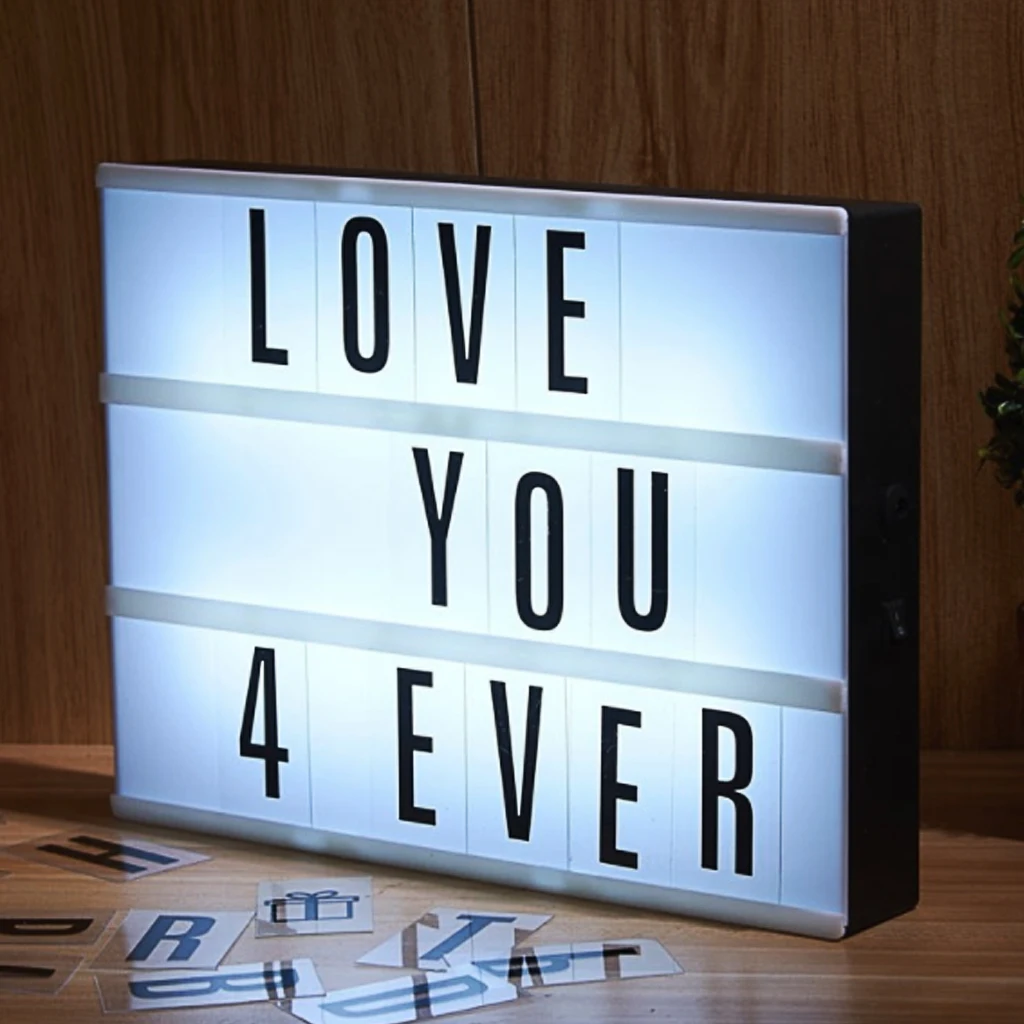LED-Night-Light-DIY-Box-Lamp-AA-Battery-Cinema-Lightbox-Message-Board ...