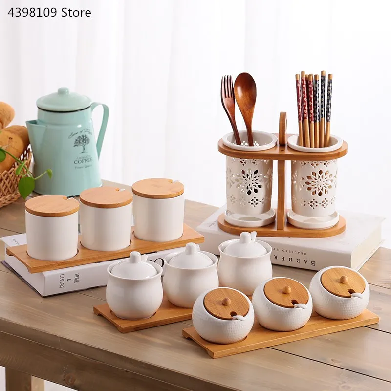 Kitchen Utensils Creative Ceramic Seasoning Bottle And Sugar Bowl ...