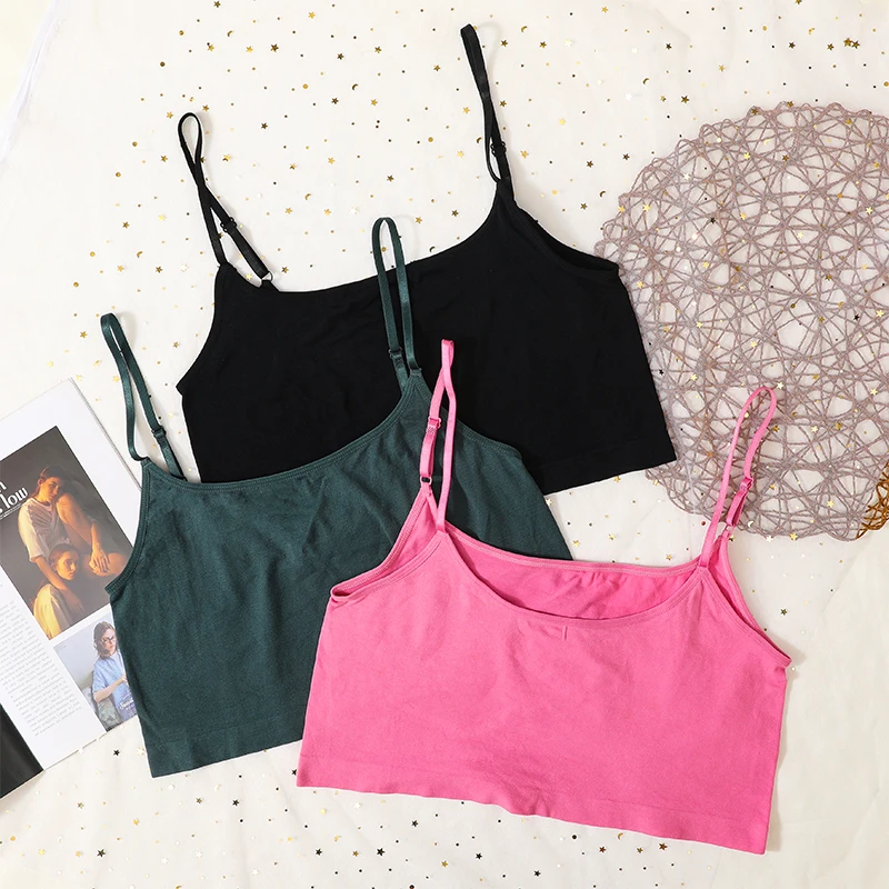 Women Crop Tops Seamless Underwear Female Sexy Spaghetti Tanks Top ...