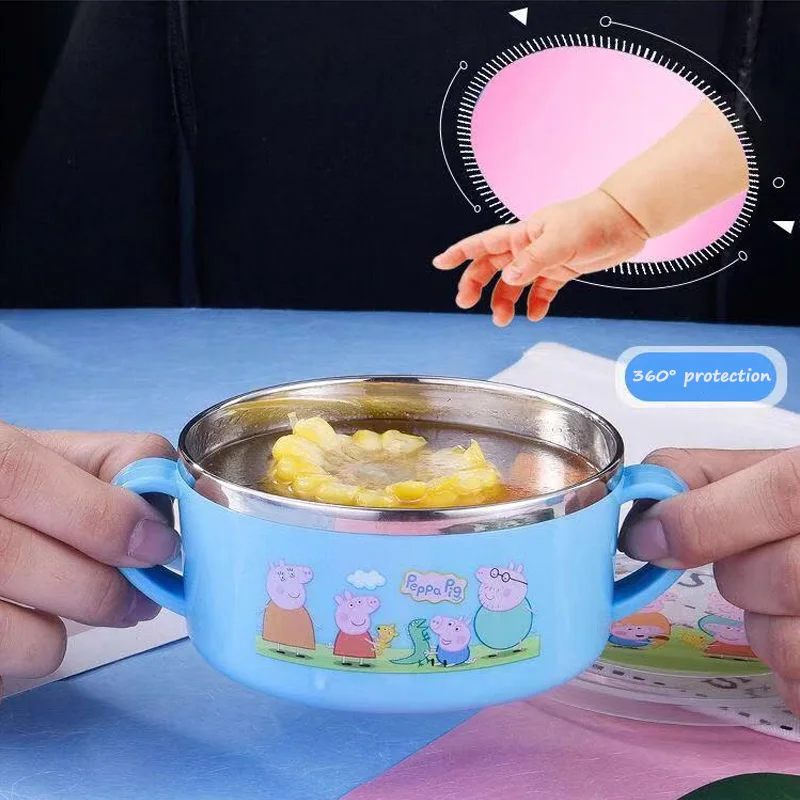Peppa Pig Boxed 5 Piece Tableware Set Peppa Pig Stainless Steel Rice ...