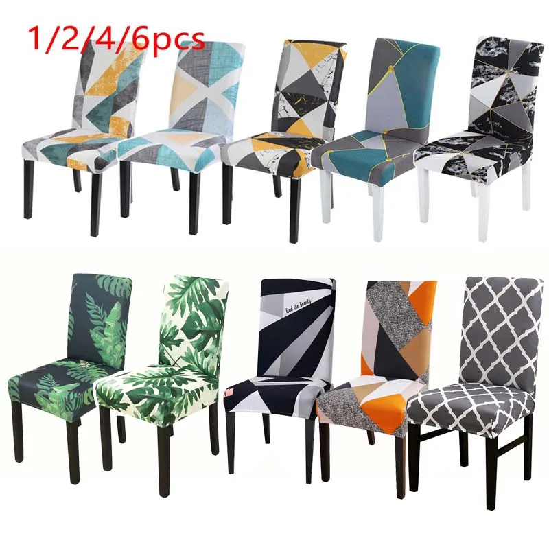 1/2/4/6pcs Floral Printed Pattern Chair Cover Stretch Seat Covers ...