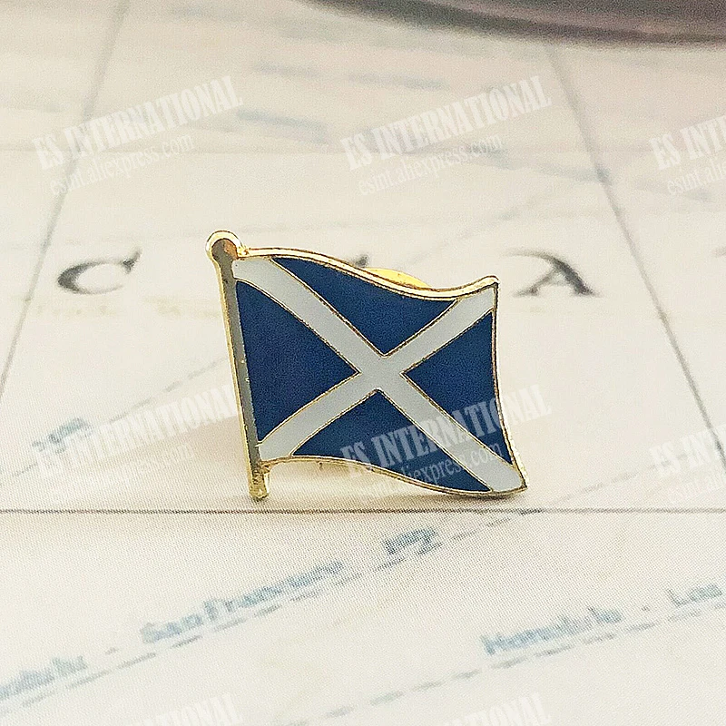 Scotland National Flag Lapel Pins Crystal Epoxy Metal Enamel Badge ...