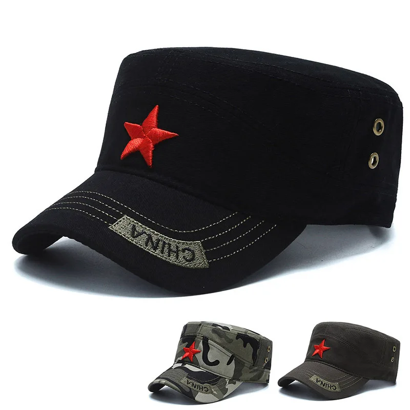 GBCNYIER-CHINA-Red-Army-Cap-Embroidery-Star-Camouflage-Military-Cap ...