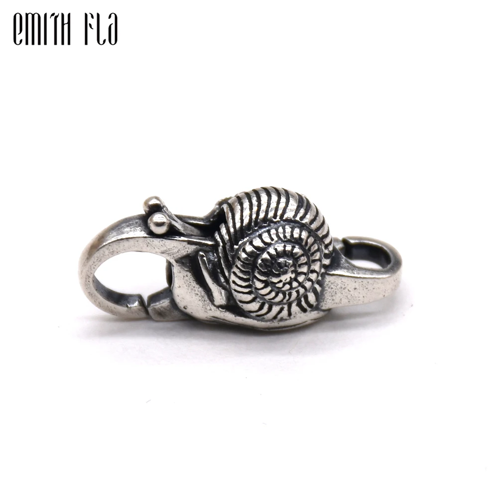 Genuine-925-Sterling-Silver-Charms-Vintage-Snail-Lobster-Lock-Clasp-for ...