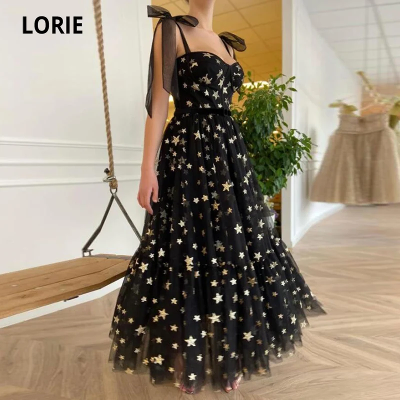 LORIE Shiny Starry Prom Dresses Sweeteart Spaghetti Strap Floor Length ...