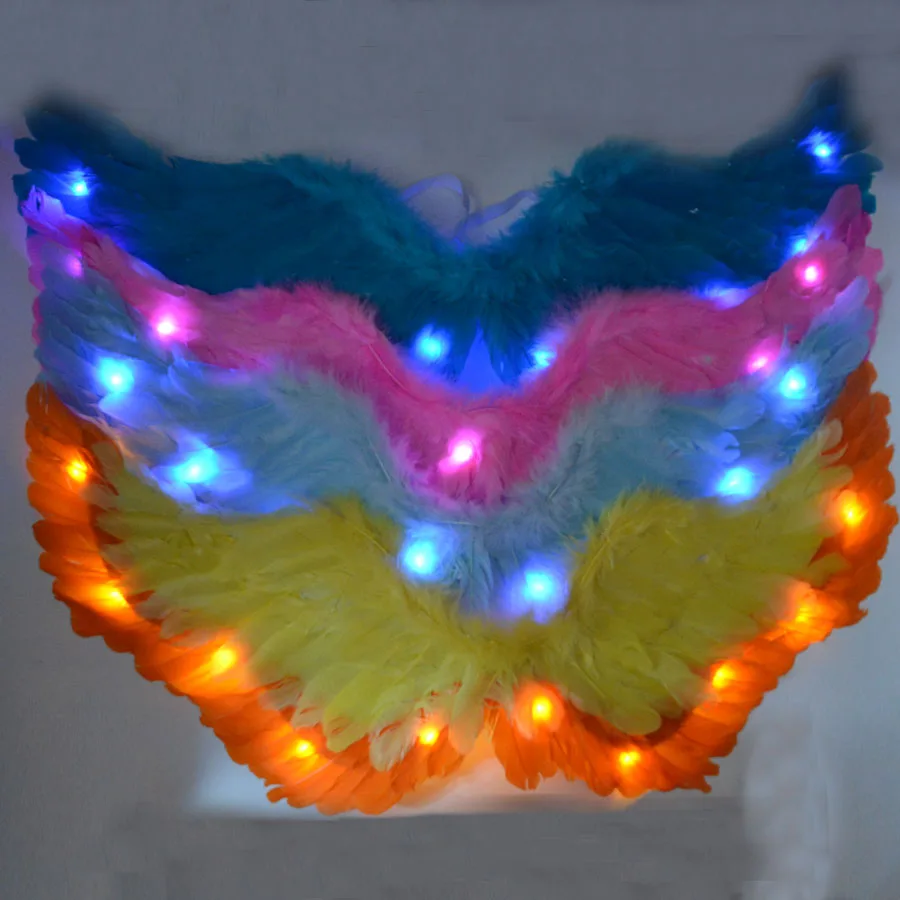 Luminous-Glow-LED-Party-Light-Up-Angel-Feather-Wing-Photo-Prop-Costume ...