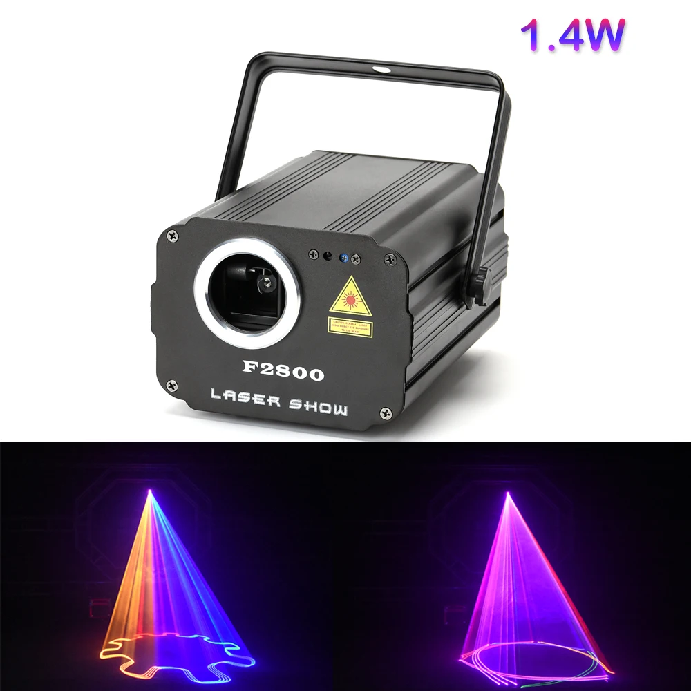 1400mW DMX 512 Scanner laser light RGB colorful Party Xmas DJ Disco ...