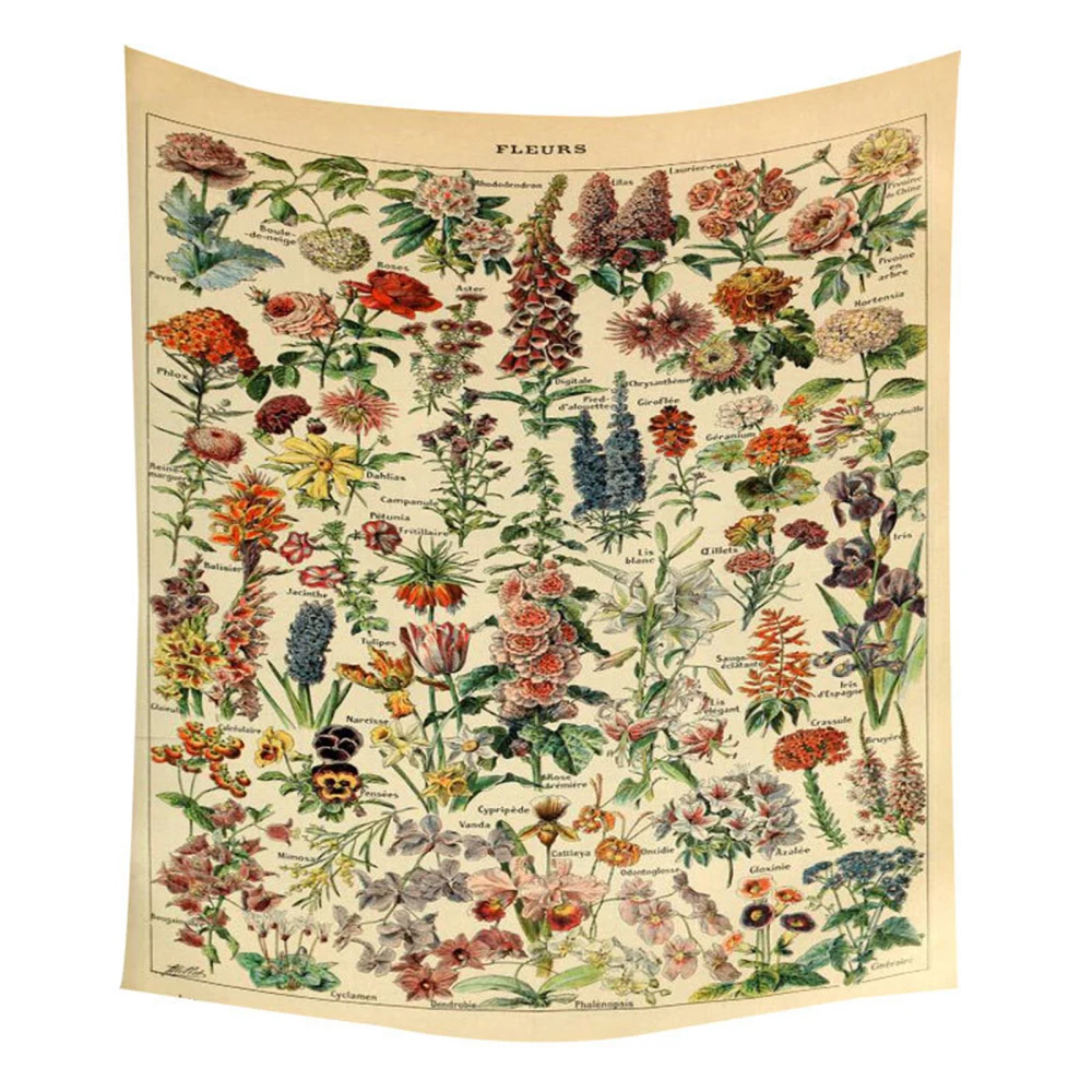Flower Reference Drawing Decoration Tapestry Printing Tapestries ...