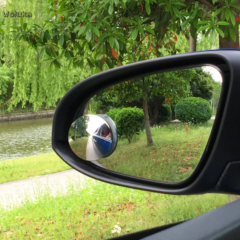 Rearview Mirror Small Round Mirror Car Infinite Glass 60 Degree Blind ...