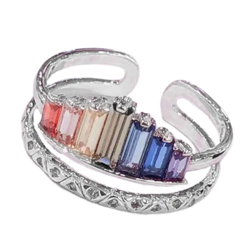 Rainbow micro diamond ring store