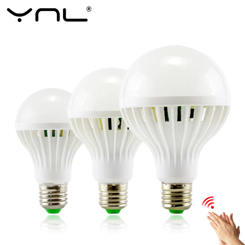 LED-Sound-Sensor-Lamp-E27-220v-Led-Bulb-12W-9W-7W-5W-3W-White-Auto ...