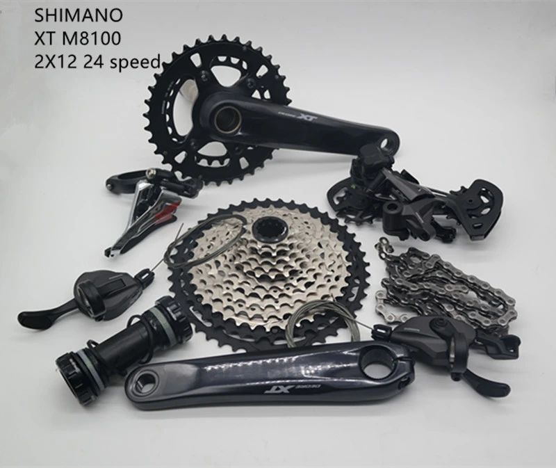 Shimano Deore Xt M8100 Groupset 2x12s 24 Speed Mtb Mountain Bike Derailleur Kit 170mm 165mm ...