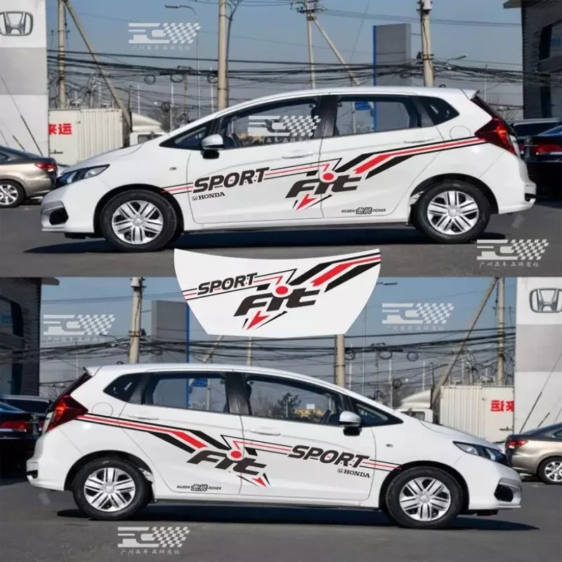 Car personality body waist line new and old models for Honda Fit car ...