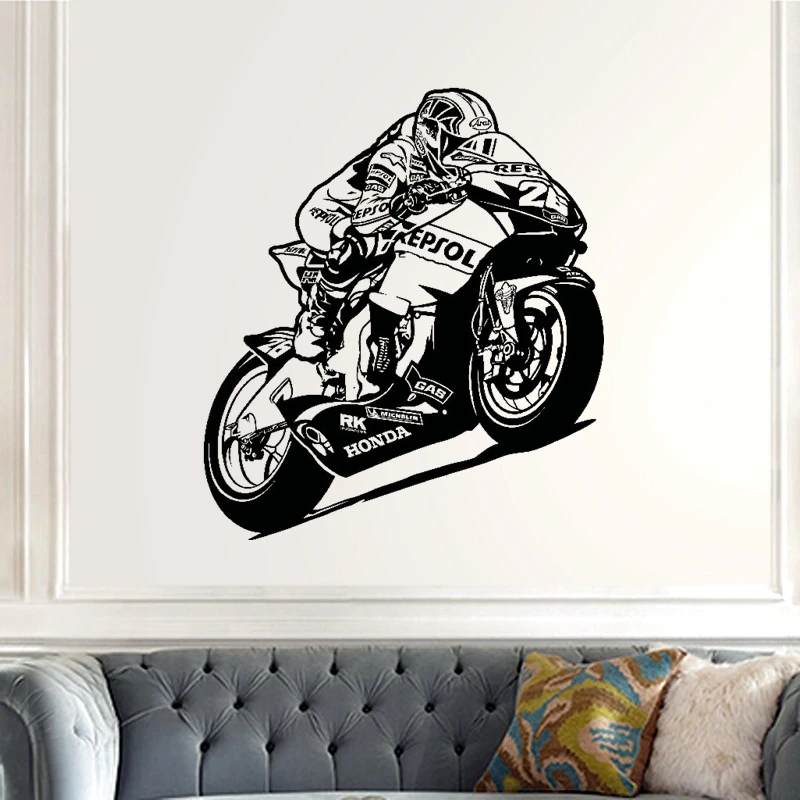 Moto GP Motorcycle Racing Sticker Decal Posters Vinyl Wall Autobike ...