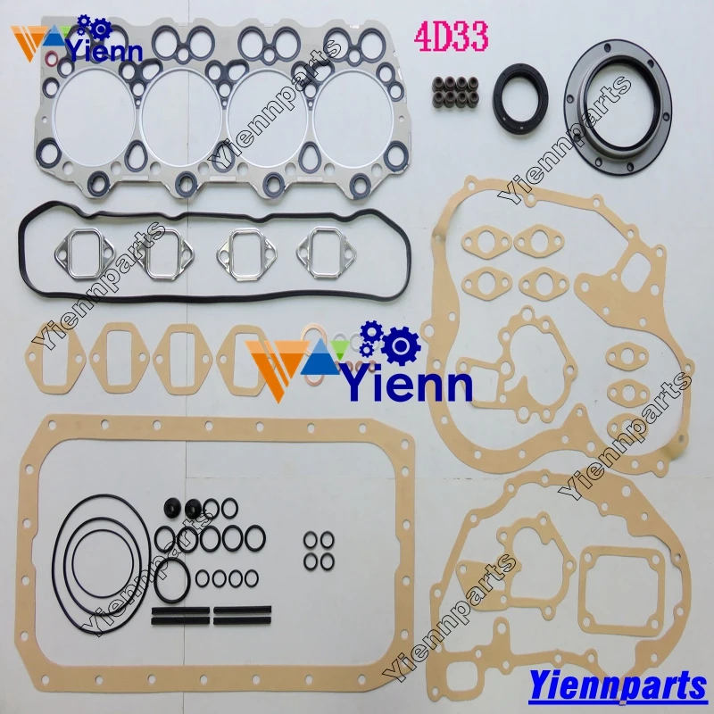 For Mitsubishi 4d33 Overhaul Full Gasket Set Kit With Head Gasket Fit ...