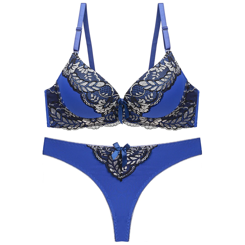 Ensembles-de-soutien-gorge-push-up-en-dentelle-pour-femmes-strings ...