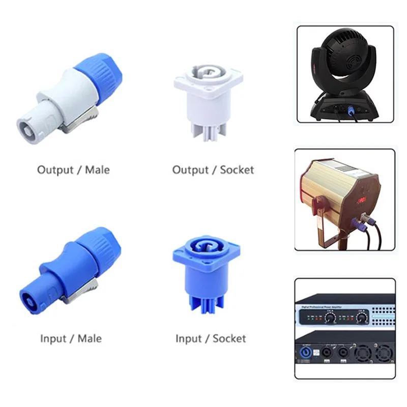 Powercon Chassis Connector 3pin Power Female Socket Terminals Lockable ...