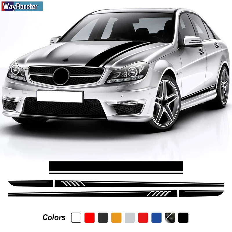 Edition-507-Car-Hood-Decal-Side-Stripes-Skirt-Sticker-For-Mercedes-Benz ...