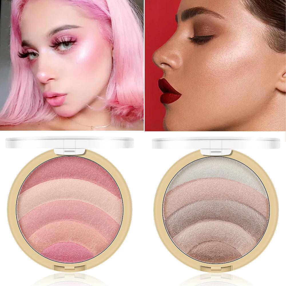 Rainbow Highlighter Eyeshadow Pigment 5 Colors Face Eyes Face Contour ...