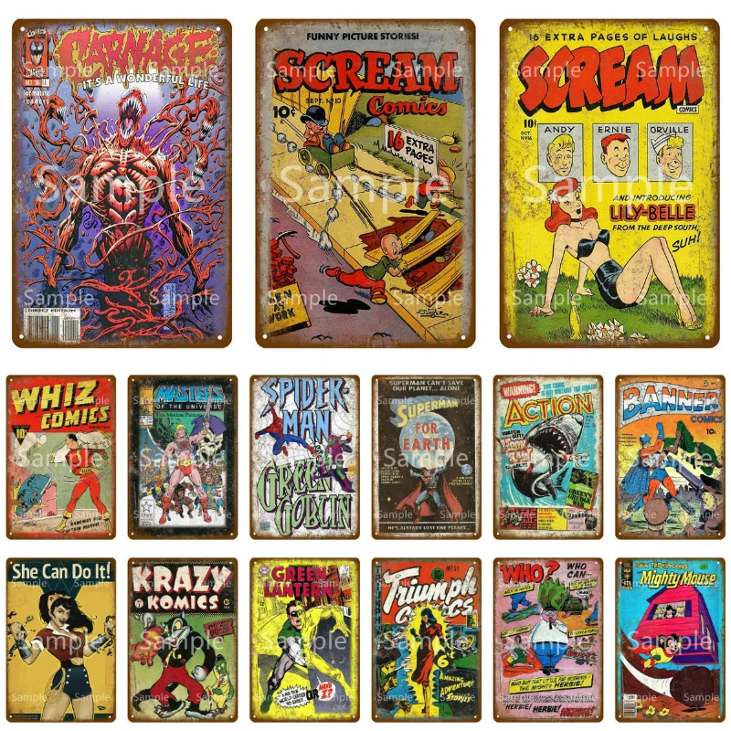 Vintage Comics Bedroom | Scream Vintage Poster | Scream Metal Sign ...