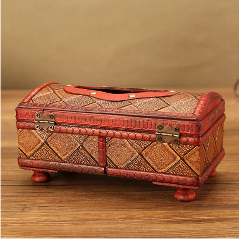 New Chinese style Antique Wood Tissue Box Cover Paper Holder Retro ...