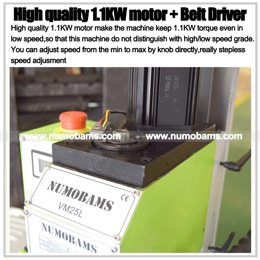 NUMOBAMS WM25V-Super Vertical Column 1100W Motor Power Metal Milling ...