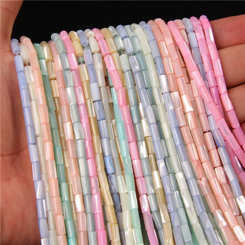 Colorful Natural Freshwater Shell Tube Beads Dyed Mother Of Pearl Shell ...