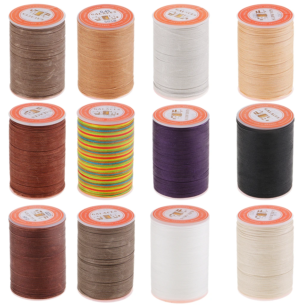 Waxed Thread 0.45mm Polyester Cord Sewing Stitching Leather Craft ...