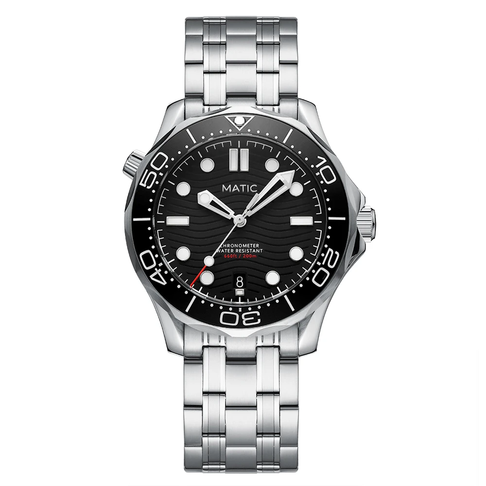 Matic Watch Diver 200m 41mm Pt5000 Mechanical Wristwatches [black Dial ...