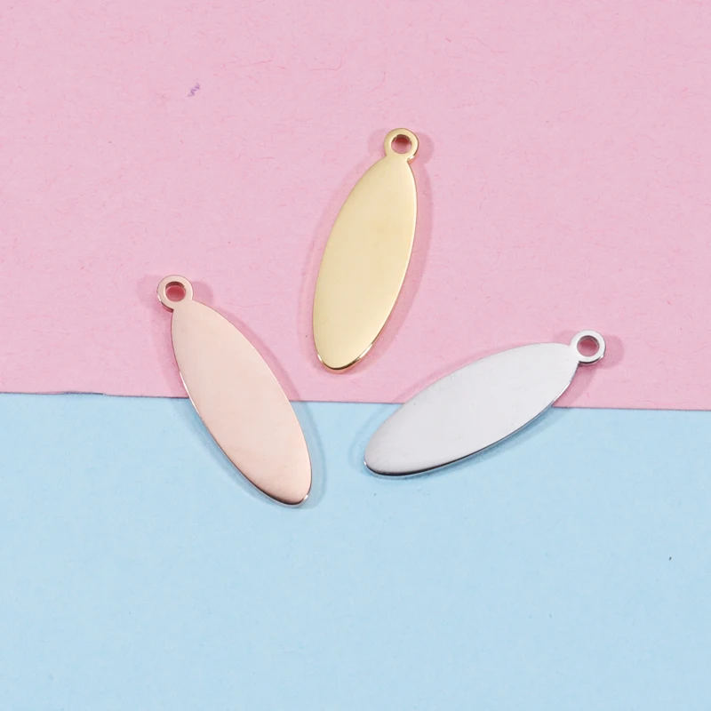 Fnixtar-20Pcs-22-7-7mm-Oval-Blank-Charms-Mirror-Polish-Stainless-Steel ...