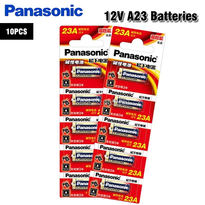 10PCS/LOT 100% Genuine Panasonic 12V 23A A23 MN21 8LR23 VR22 LRV08 ...