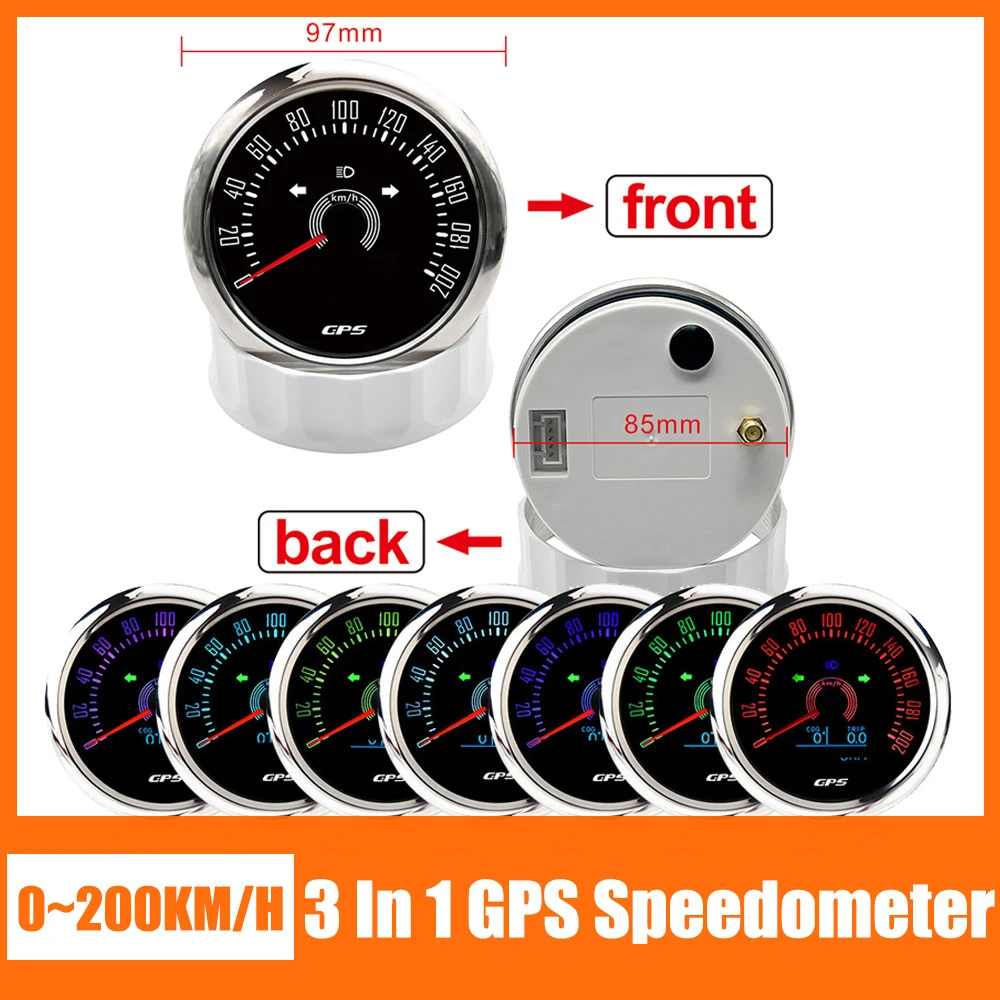 200 Km/h Gps Speedometer Speed Gauge Meter With Antena Cog Trip Total ...