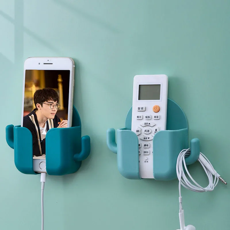 New Plastic Wall mounted Storage Racks for Phone Remote Control Living ...