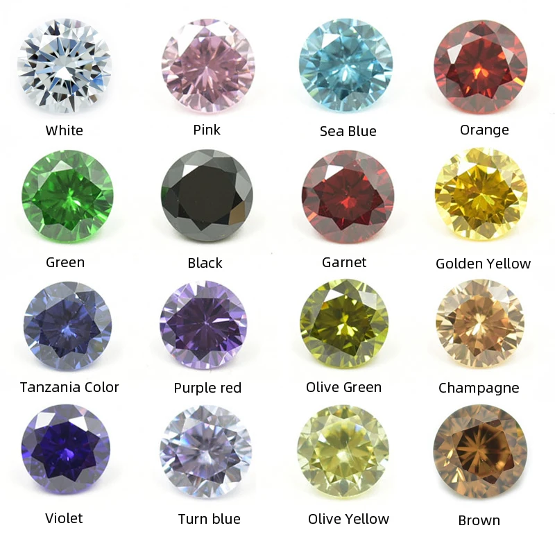 100pcs-0-8-4-0-Round-Cut-Multi-Various-colors-loose-cubic-zirconia-bead ...