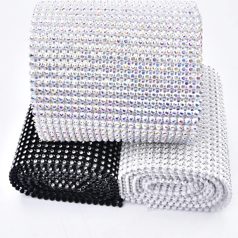 Naaien-24-Rijen-Zwart-Plastic-Base-3Mm-Crystal-Ab-Strass-Mesh-Netto ...