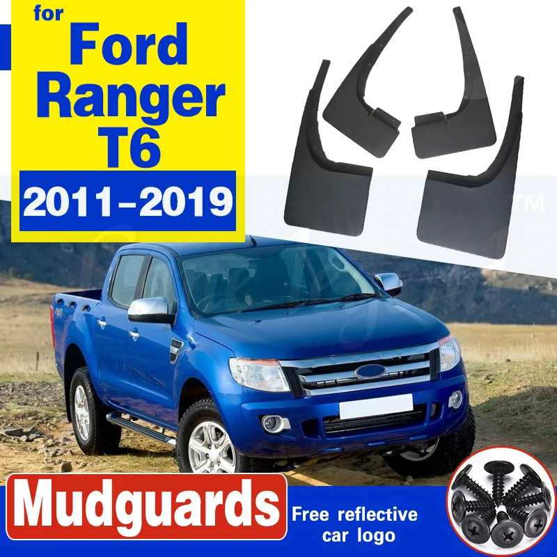 Car Splash Guards Mud Flaps for Ford Ranger T6 2011 2019 mudguards ...