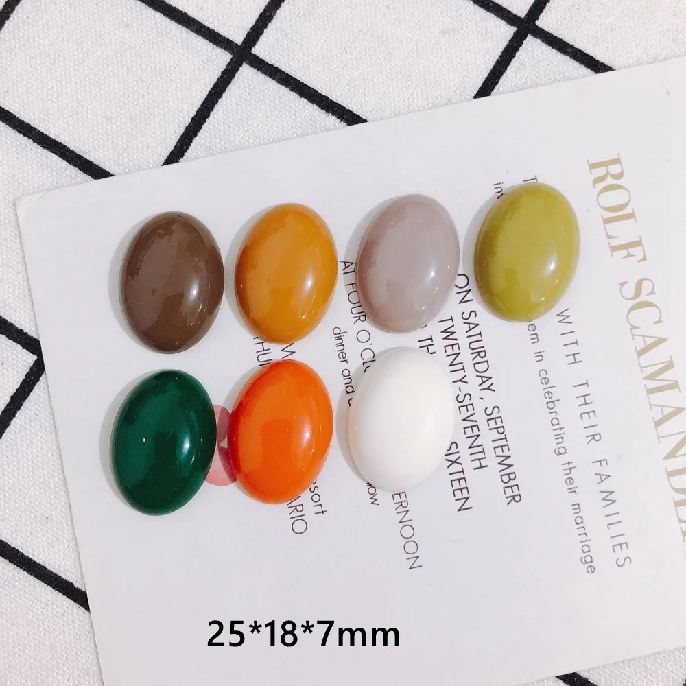Solid-Colors-Oval-Round-Shape-Flatback-Acrylic-Resin-Cabochons-DIY ...