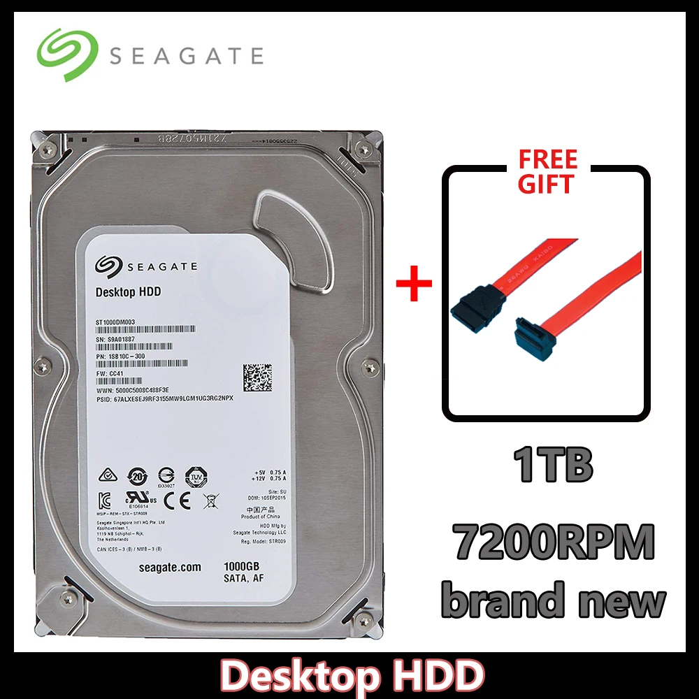 Seagate 1tb Desktop Hdd Sata 6gb/s 64mb Cache 3.5-inch 7200 Rpm ...