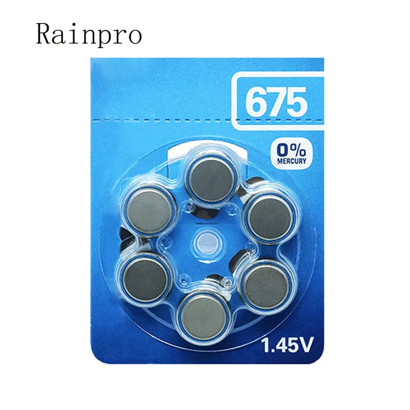 Rainpro 6PCS/LOT A675 ZA 675 PR44 Zinc Air 1.45V Hearing aid battery ...