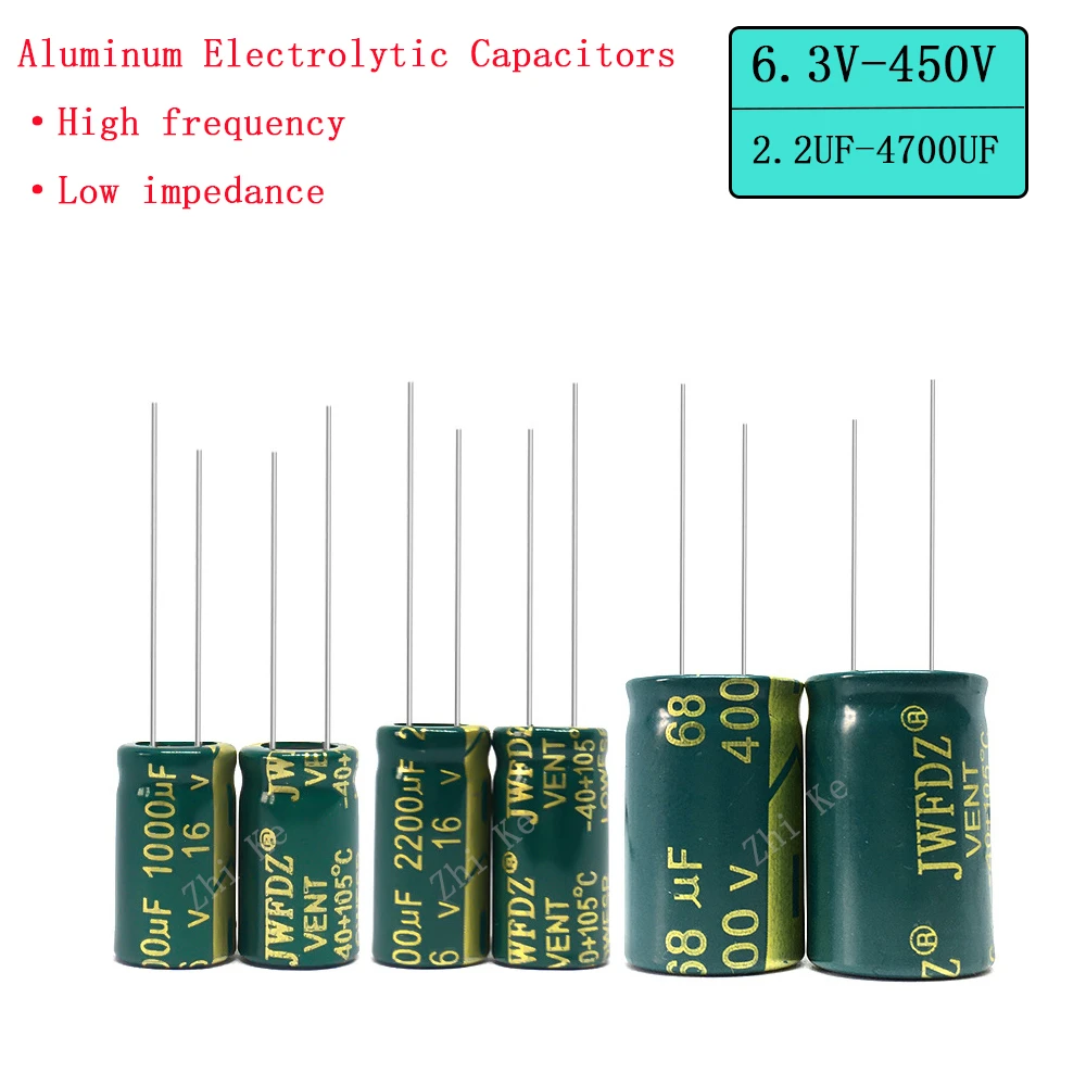 10V 16V 25V 35V 50V 400V High Frequency Low ESR Aluminum Capacitor 100UF 220UF 330UF 470UF 680UF ...