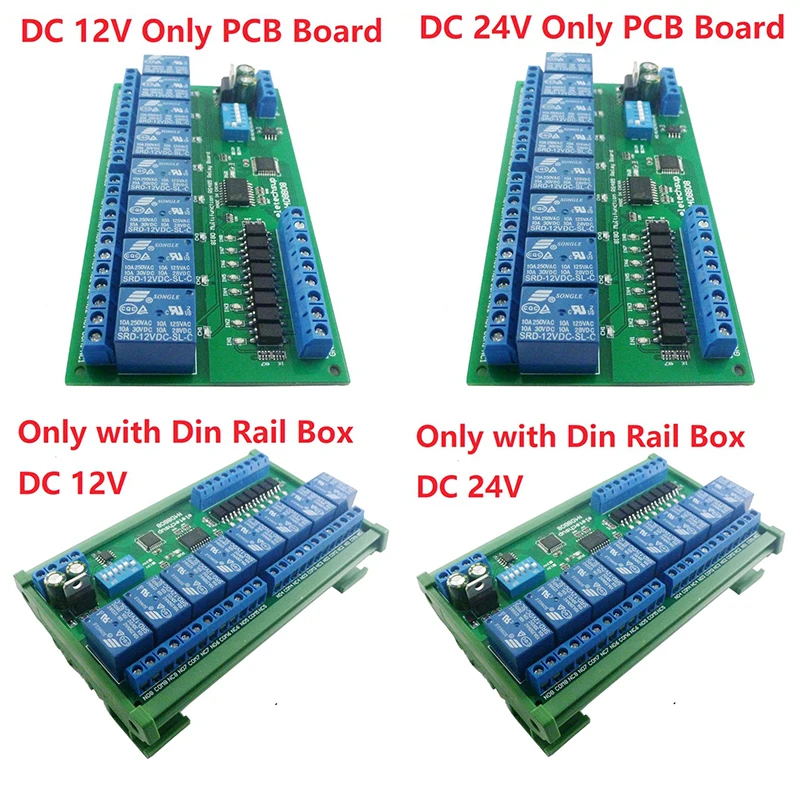 Dc 12V 24V 10A 8 Bemeneti Kimenet Rs485 Relay Modbus Rtu Protokoll ...