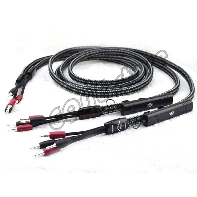 Hifi-A-pair-speaker-cable-free-update-NEW-72V-DBS-silver-Banana-spade ...